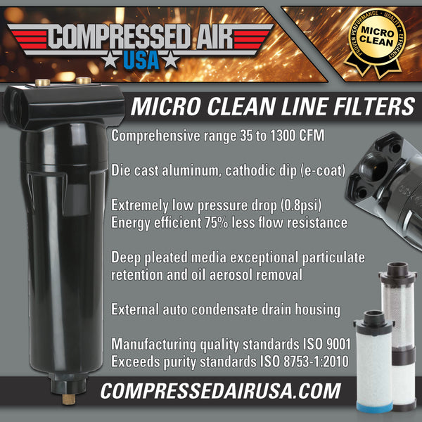 0.01 Micron Compressed Air Line Filter | Compressed Air USA