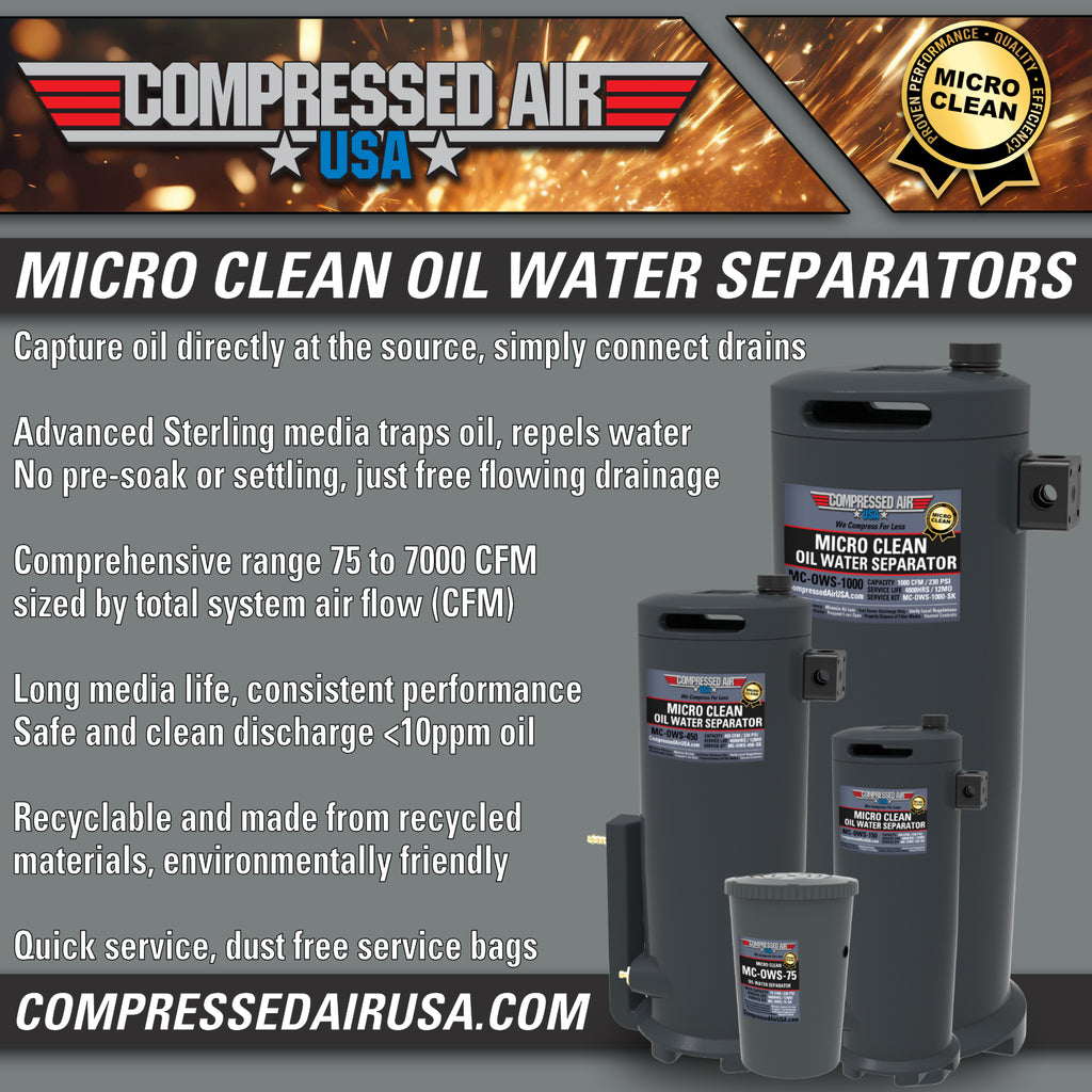 Micro Clean 75 CFM Oil Water Separator | Compressed Air USA