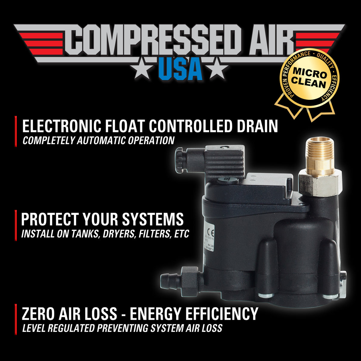 Electronic Zero Loss Condensate Drain | Compressed Air USA
