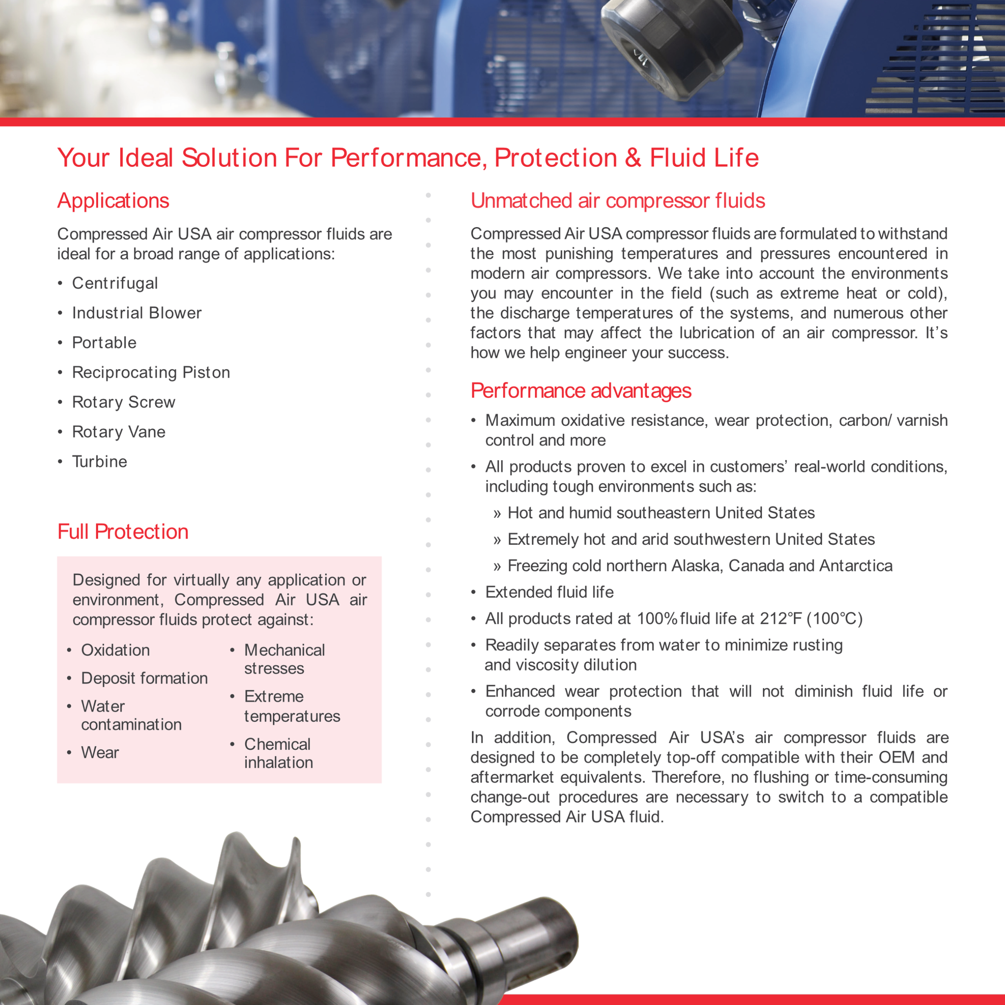 Rotary Screw Air Compressor Oil - Premium | Compressed Air USA